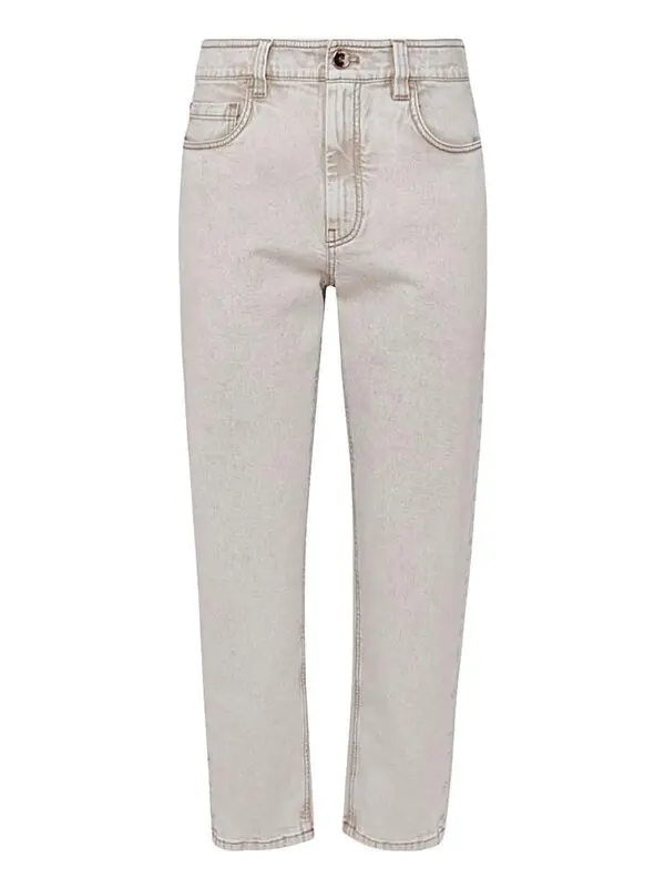 Brunello Cucinelli Mid-rise Straight-leg Jeans - White