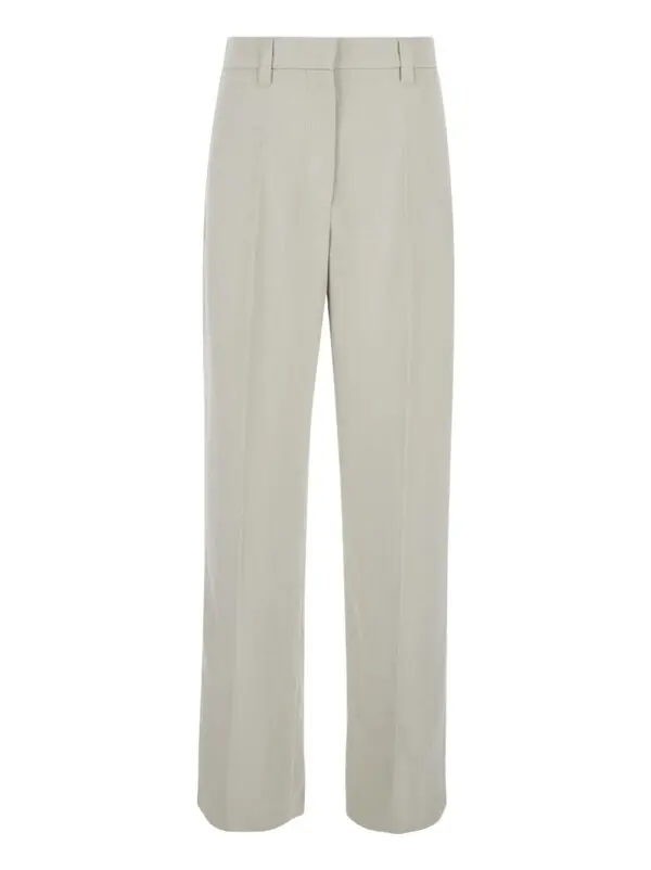 Brunello Cucinelli Monili Bead-embellished Pleated Trousers - Nude