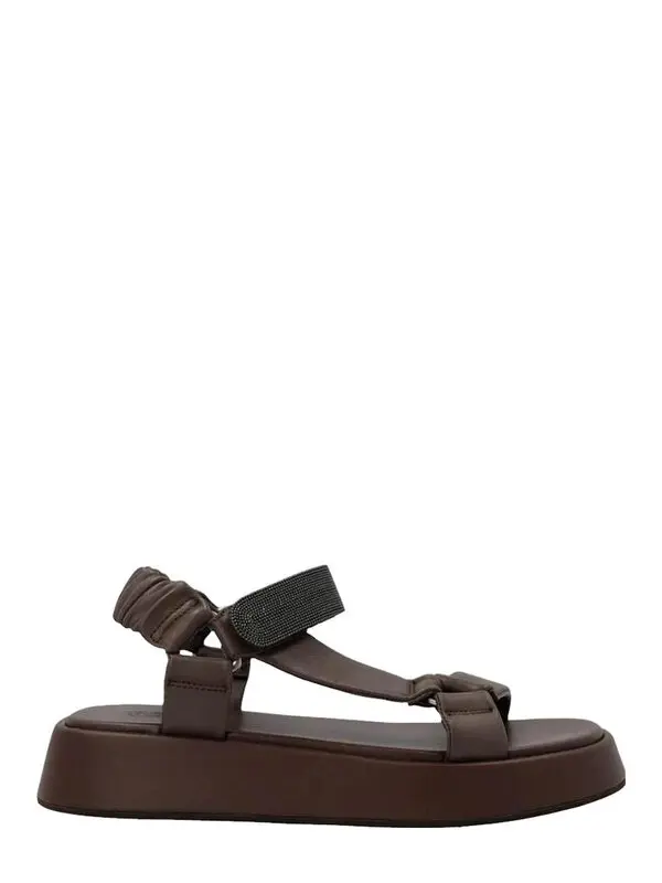 Brunello Cucinelli Monile Logo Platform Sandals - Black
