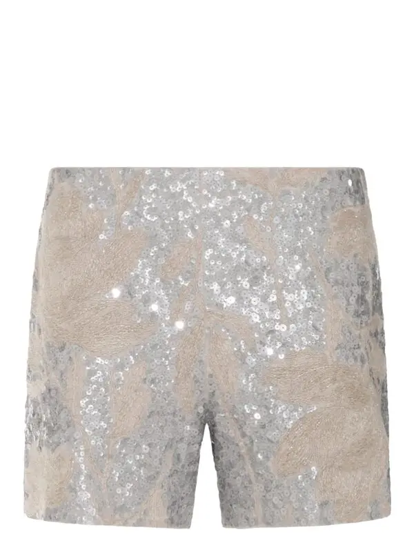 Brunello Cucinelli Embellished Shorts - Gray