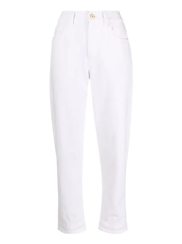 Brunello Cucinelli High-waisted Tapered Jeans - White