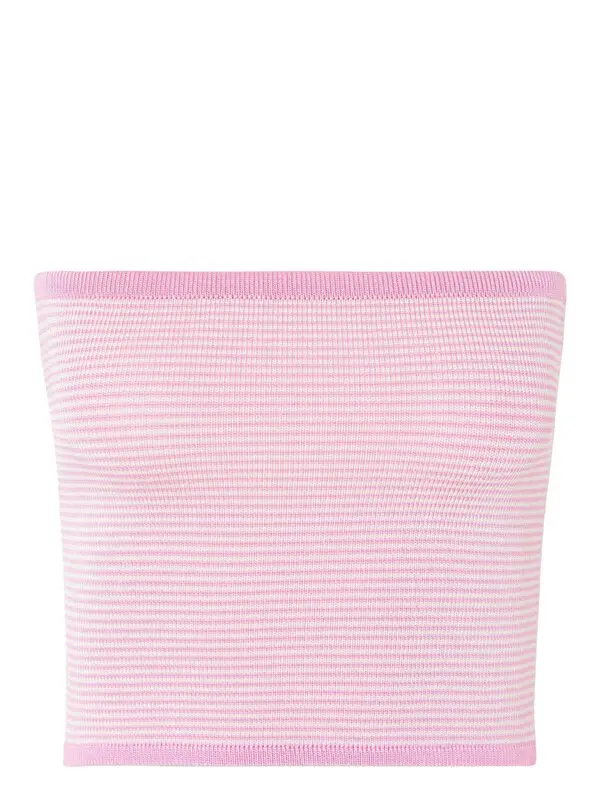 Calle Del Mar Strapless Striped Knitted Top - Pink