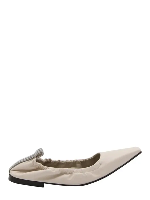 Brunello Cucinelli Embellished Slip-on Flats - Nude