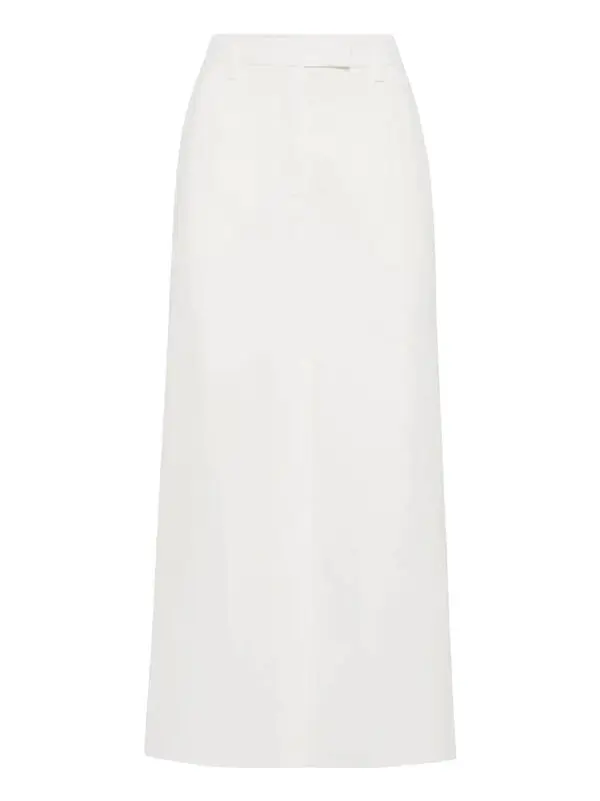 Brunello Cucinelli Tailored Maxi Skirt - White