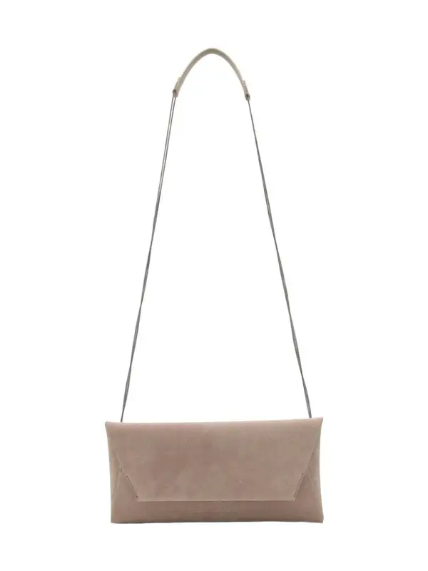 Brunello Cucinelli Bead-chain Logo Debossed Envelope Bag - Nude