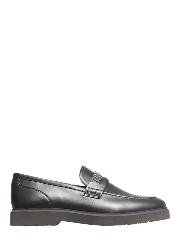 Brunello Cucinelli Embellished Slip-on Loafers - Black