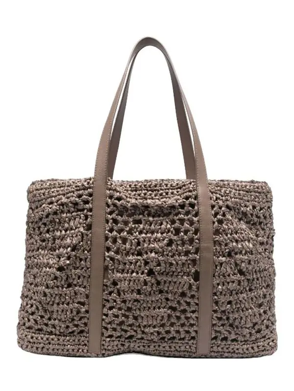 Brunello Cucinelli Argyle Raffia Tote Bag - Multicolor