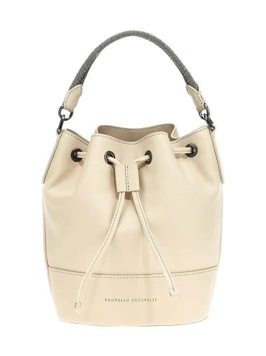 Brunello Cucinelli Monili Braided Bucket Bag - Beige