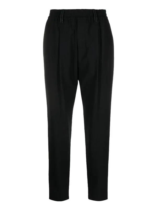 Brunello Cucinelli High-waist Tapered Pants With Belt Loops - Black