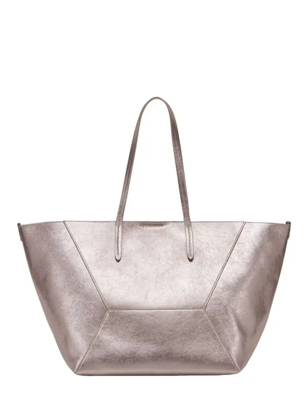 Brunello Cucinelli Logo Pochette Tote Bag - Gray