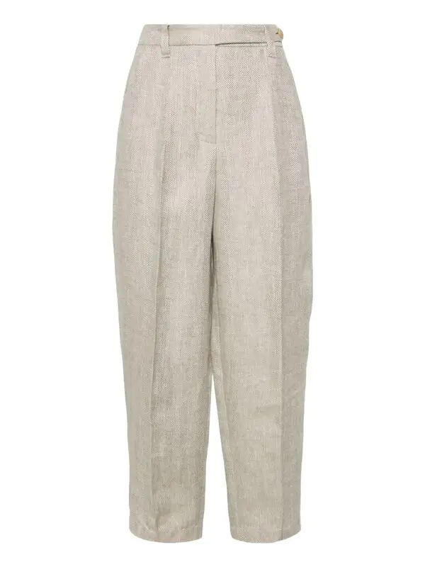 Brunello Cucinelli Straight-leg Cropped Trousers - Nude