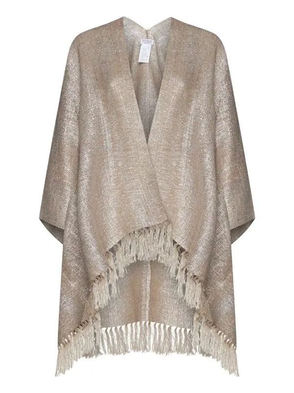 Brunello Cucinelli Fringed Cape - Nude