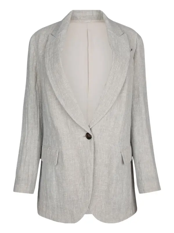 Brunello Cucinelli Single Breasted Blazer - Gray