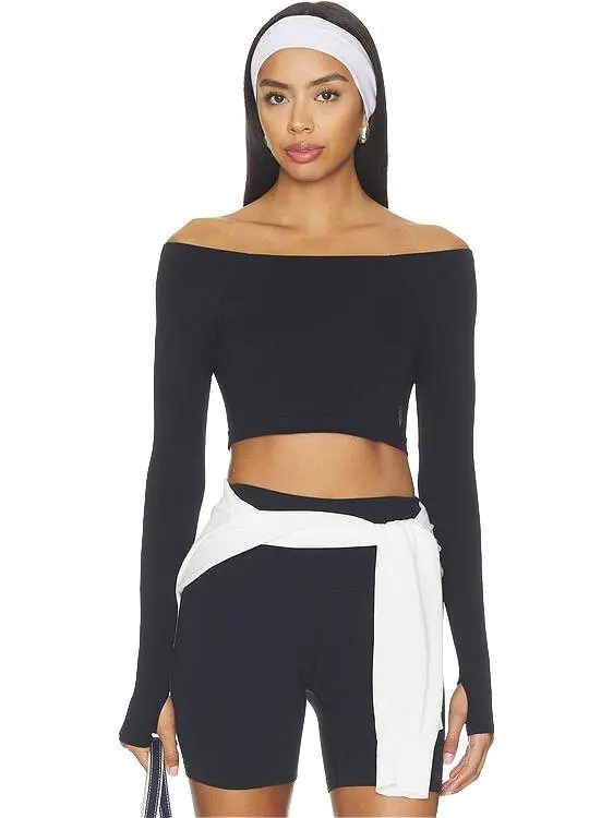 Free People X High Plank Off-the-shoulder Layer Top - Black