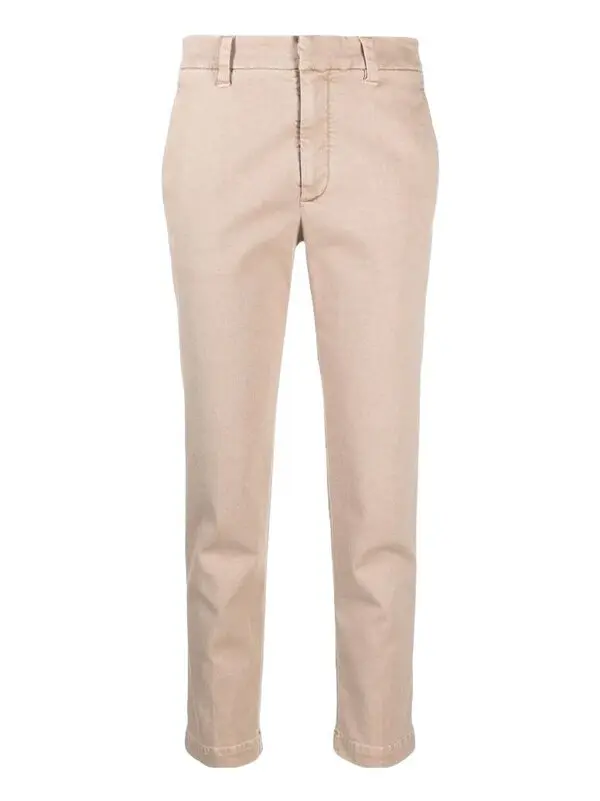 Brunello Cucinelli Mid-rise Cropped Chino Trousers - Nude