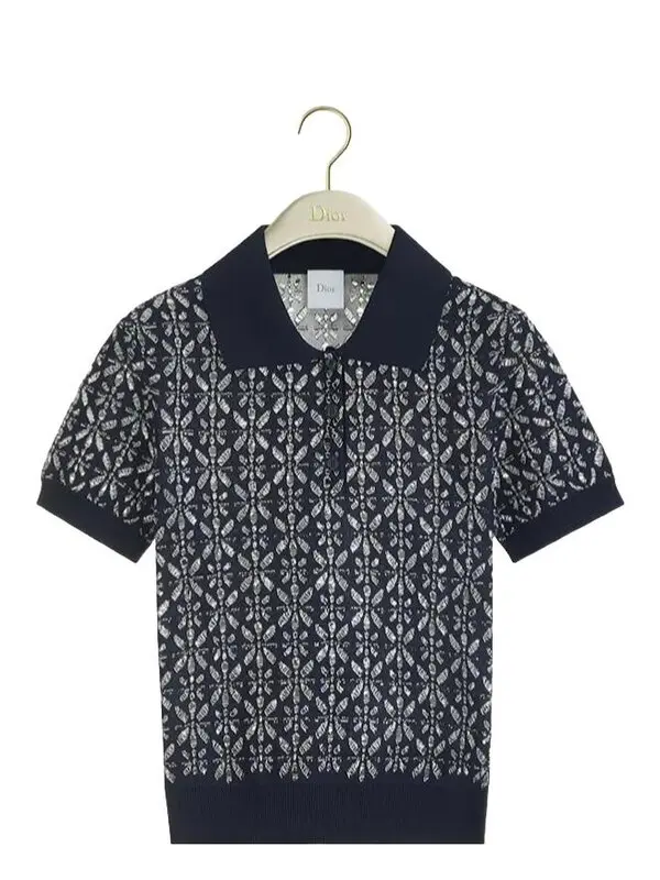 Dior Riviera Short-sleeved Sweater - Navy Blue