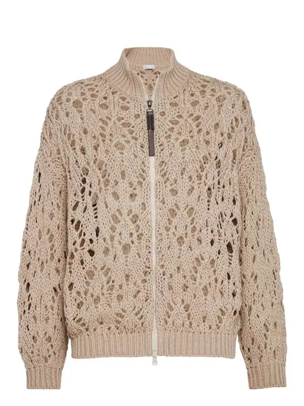 Brunello Cucinelli Fancy Knitted Cardigan - Brown