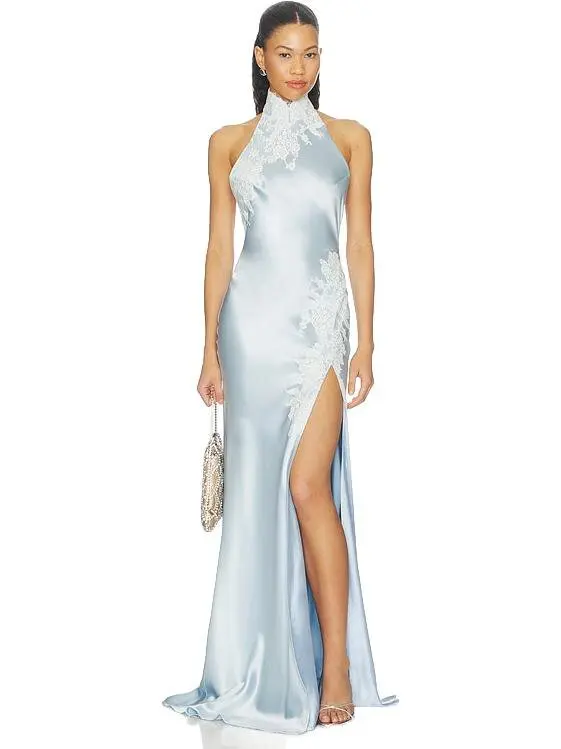 SAU LEE Michelle Gown In Baby Blue - Frost Blue