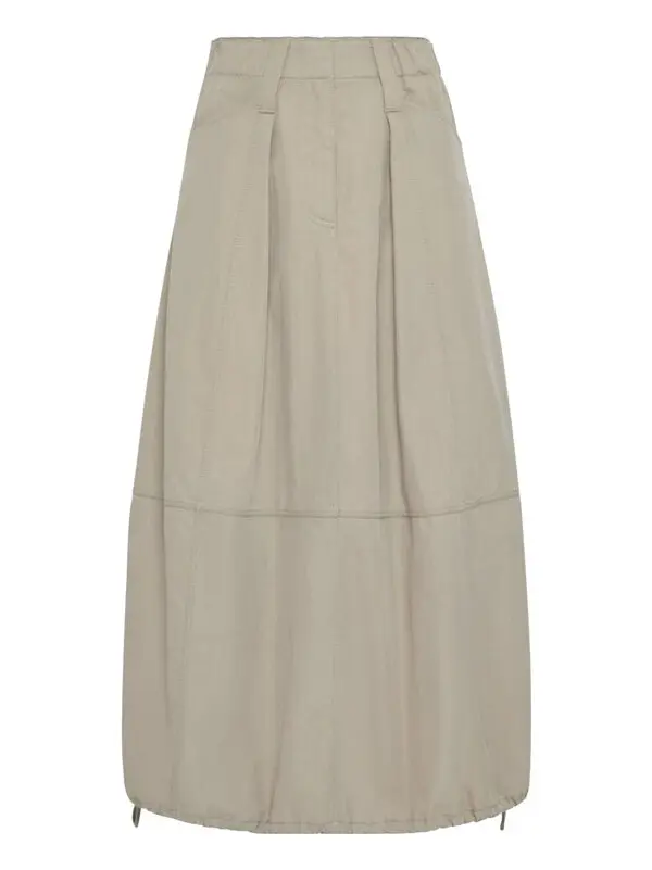 Brunello Cucinelli Drawstring Midi Skirt - Beige