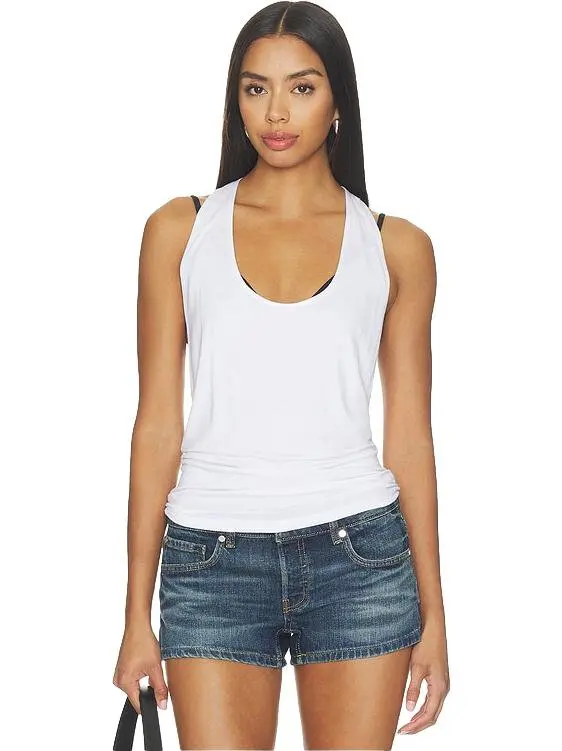 EB DENIM Valley Racer Tank - White