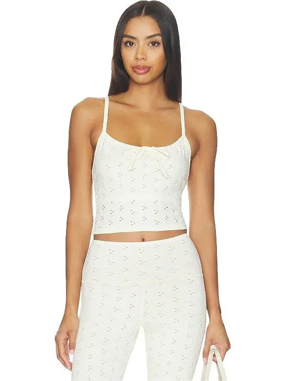 Strut This Eyelet Tank Top - Pearl