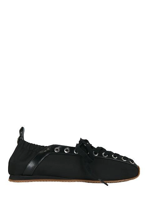 GANNI Lace Up Sporty Ballerina Sneaker - Black