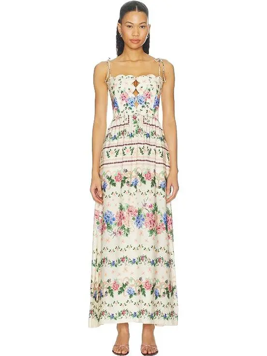 Agua Bendita Julia Ivy Dress In Cream - Multicolor