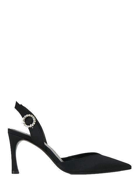 ROTATE BY BIRGER CHRISTENSEN Slingback High Heel Satin Pump - Black