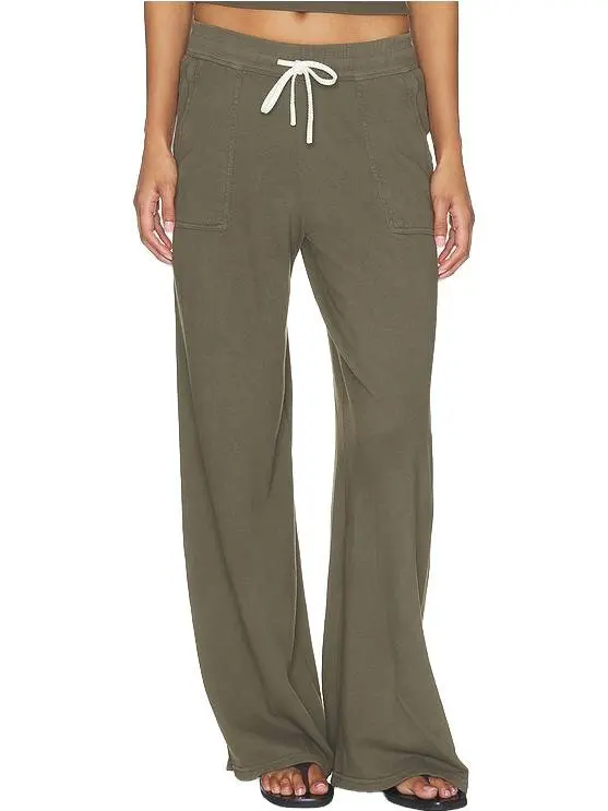 PERFECTWHITETEE Noa Pocket Pant With Drawcord - Dark Olive