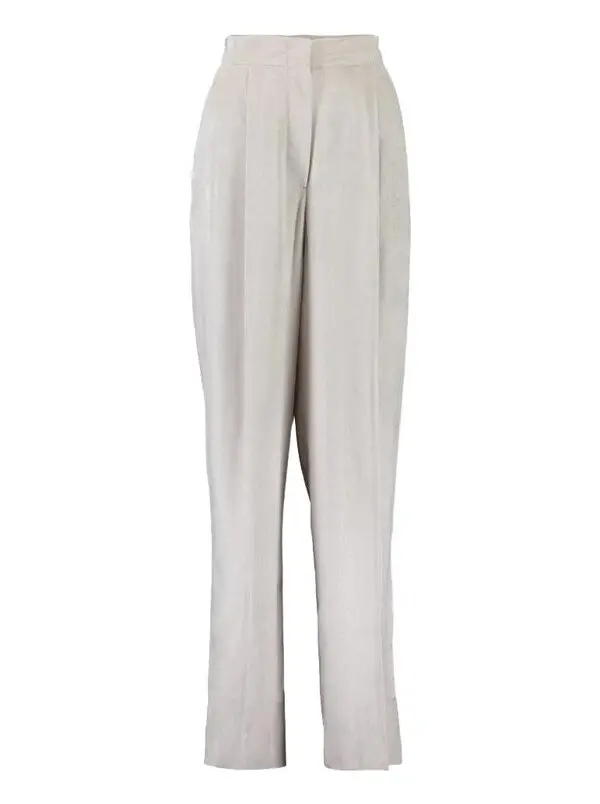 Brunello Cucinelli High-rise Wide-leg Trousers - White