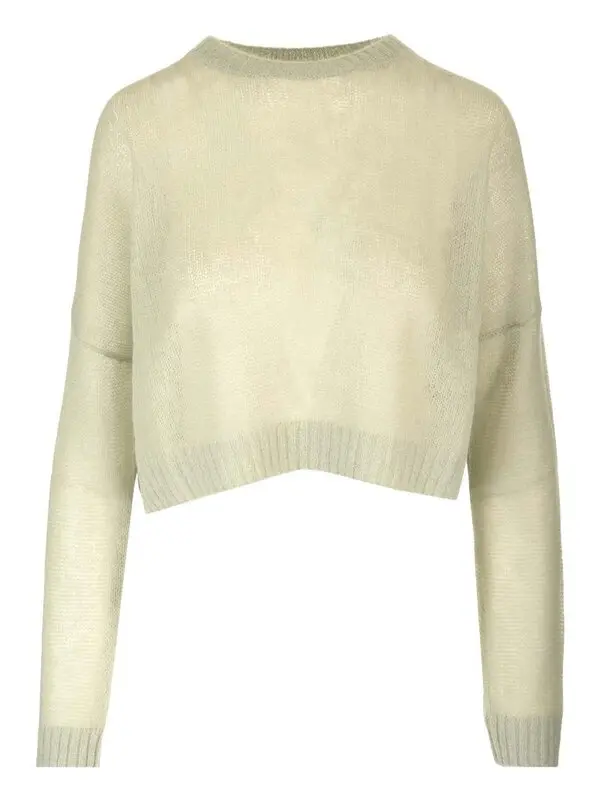 Brunello Cucinelli Crew Neck Open-knit Jumper With Jewelry Detail - Green