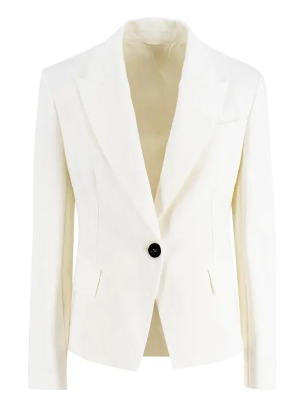 Brunello Cucinelli Single-breasted Cotton-blend Blazer - White