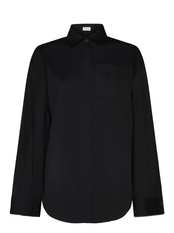 Brunello Cucinelli Classic Collar Buttoned Shirt - Black