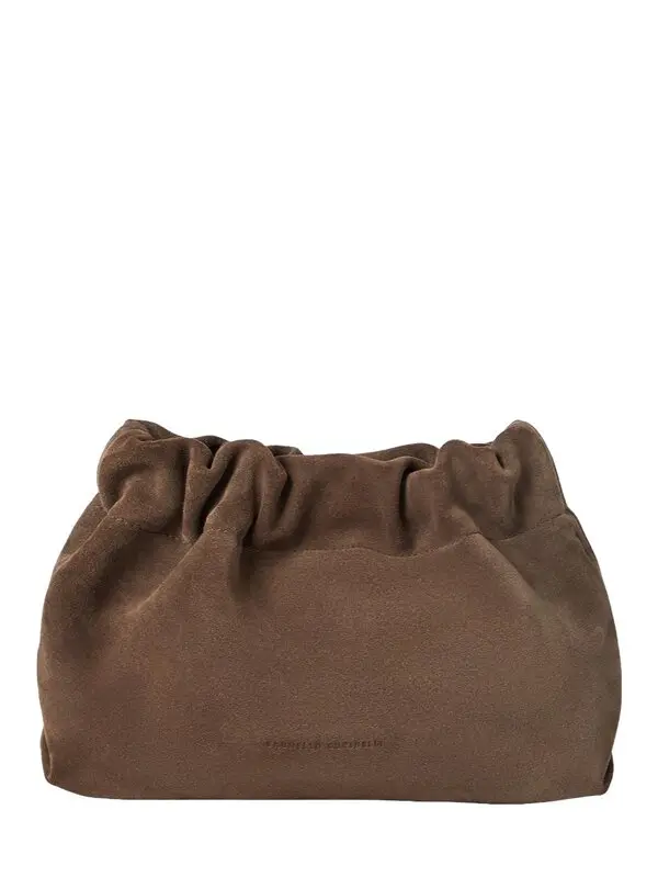 Brunello Cucinelli Logo-printed Chain-linked Shoulder Bag - Brown