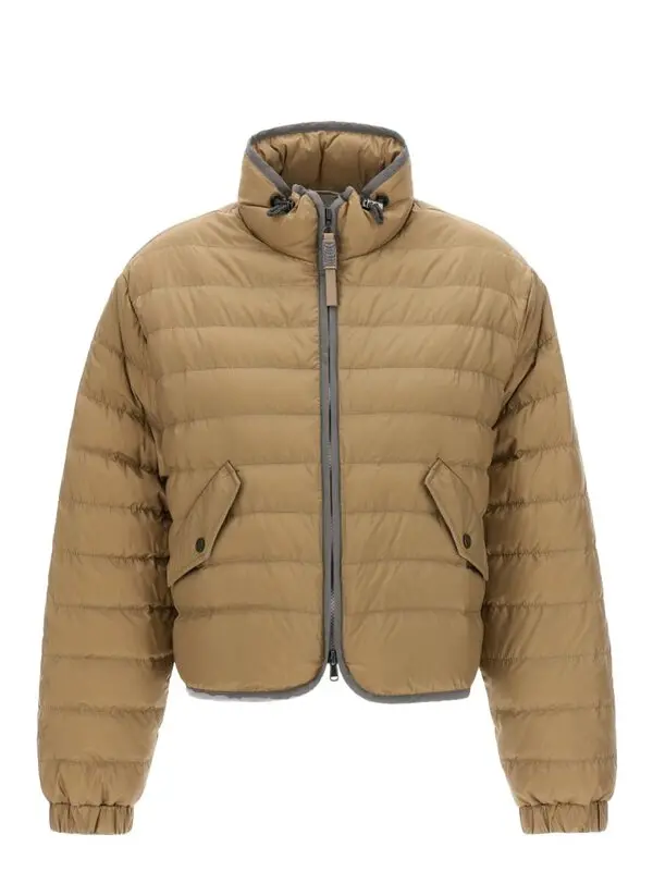 Brunello Cucinelli Zip-up Quilted Jacket - Brown