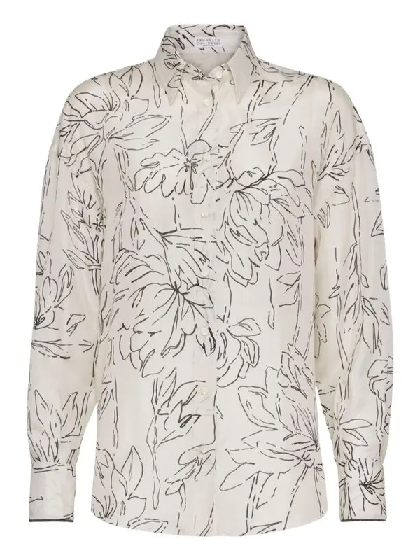 Brunello Cucinelli Monili Chain Graphic Print Shirt - White