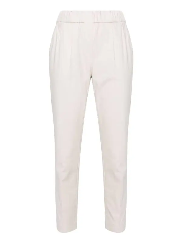 Brunello Cucinelli Mid-rise Pleated Cropped Tailored Trousers - White
