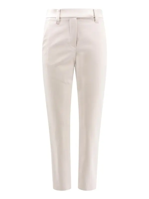 Brunello Cucinelli Cropped Stretch Trousers - White