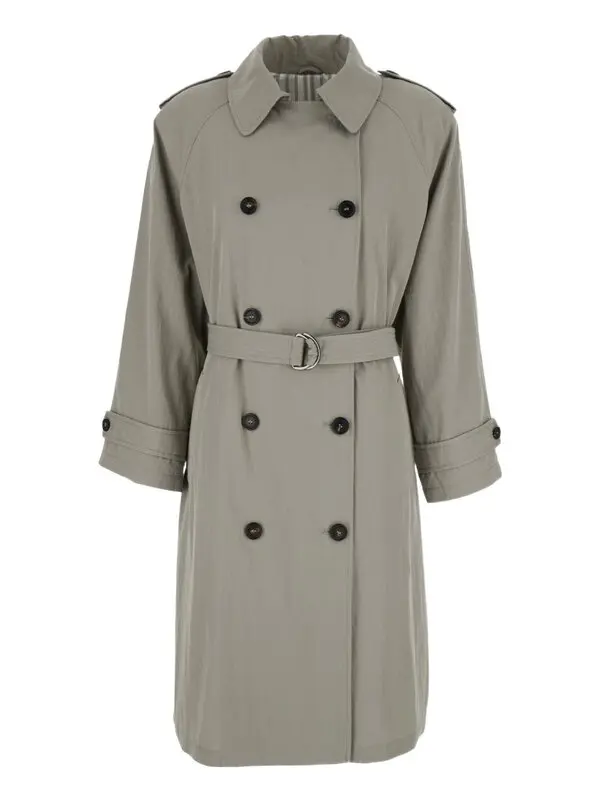Brunello Cucinelli Double-breasted Trench Coat - Gray