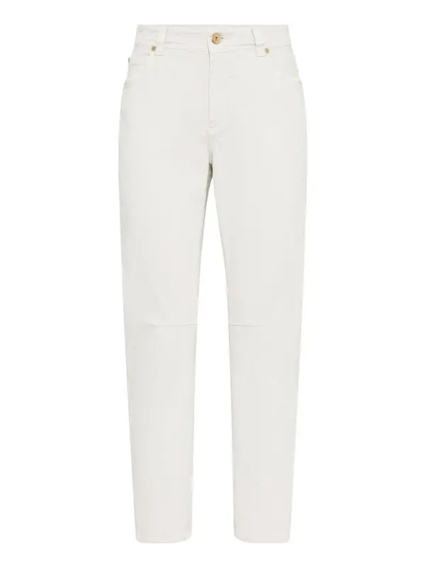 Brunello Cucinelli Mid-rise Tapered-leg Jeans - White