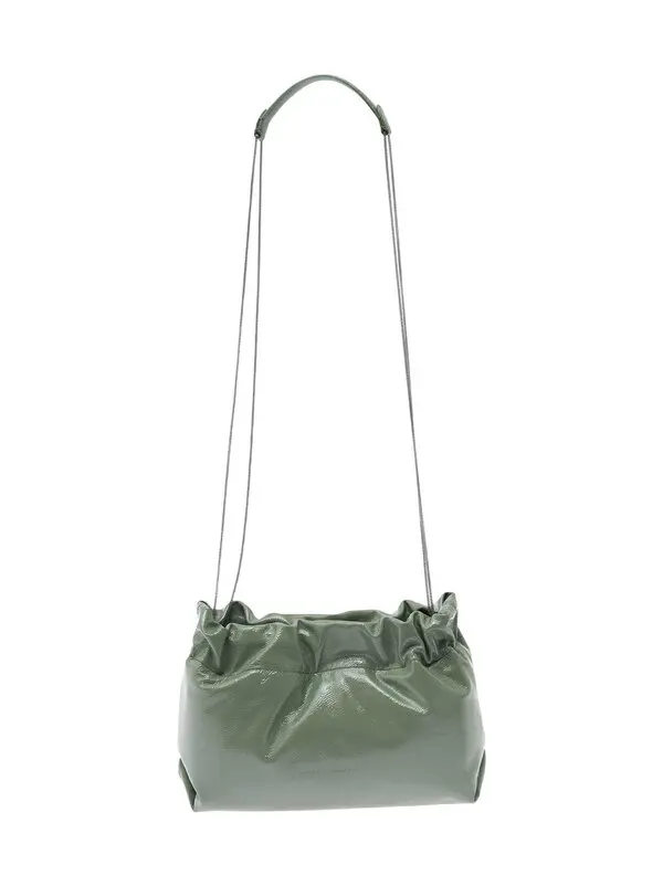 Brunello Cucinelli Logo-printed Chain-linked Shoulder Bag - Gray