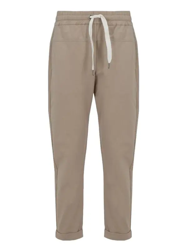 Brunello Cucinelli Drawstring Waist Joggers - Light Brown
