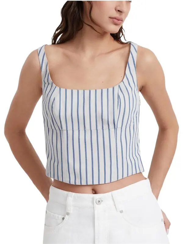 Brunello Cucinelli Striped Cotton-blend Top - White