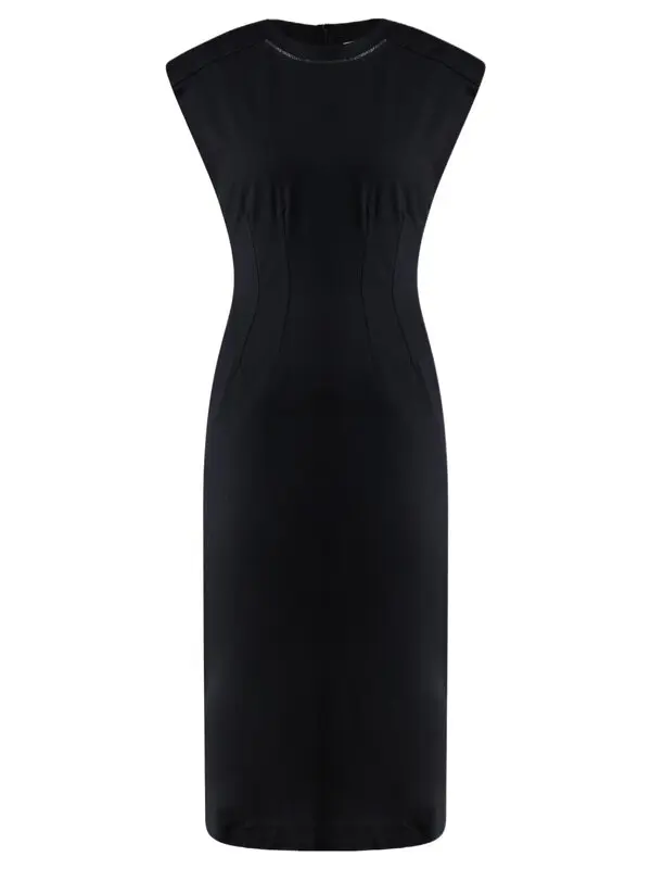 Brunello Cucinelli Round Collar Sleeveless Dress - Black