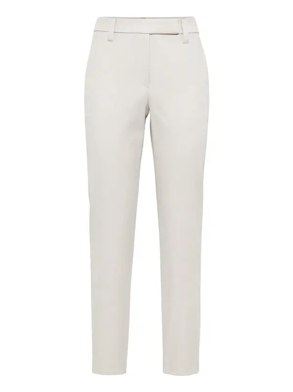 Brunello Cucinelli Mid-rise Skinny Trousers - Cold Beige