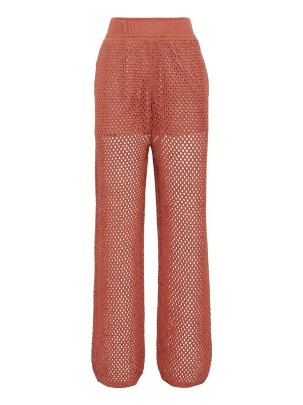 Brunello Cucinelli Net-stitch Knitted Trousers - Brown