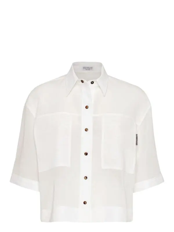 Brunello Cucinelli Short-sleeved Shirt - White