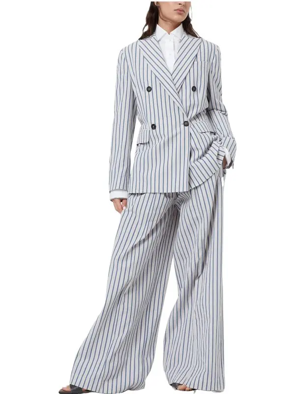 Brunello Cucinelli Striped Cotton Suit - White