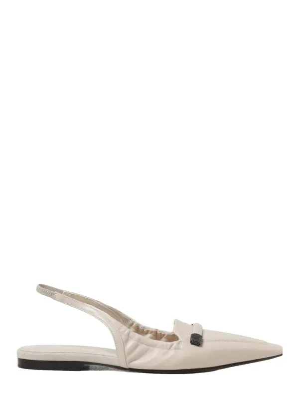 Brunello Cucinelli Open-heeled Flats - Nude