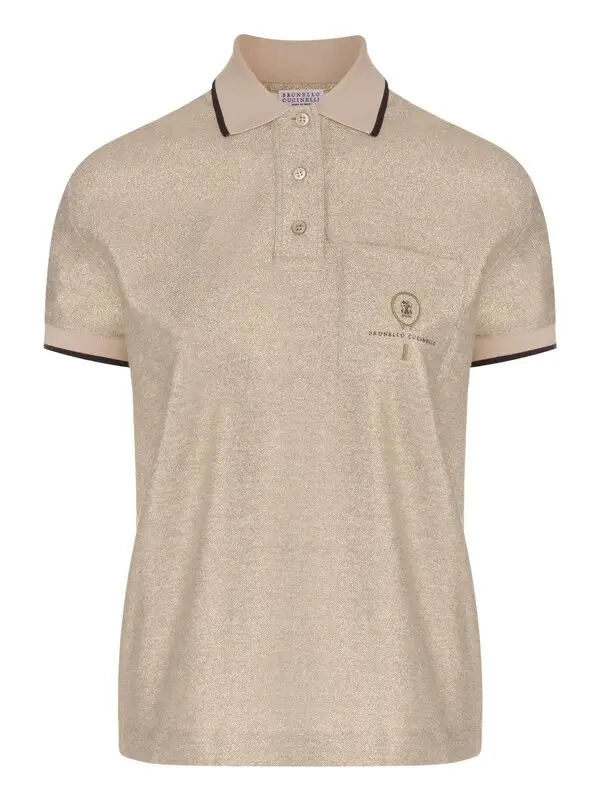 Brunello Cucinelli Polo Shirt With Embroidery - Nude
